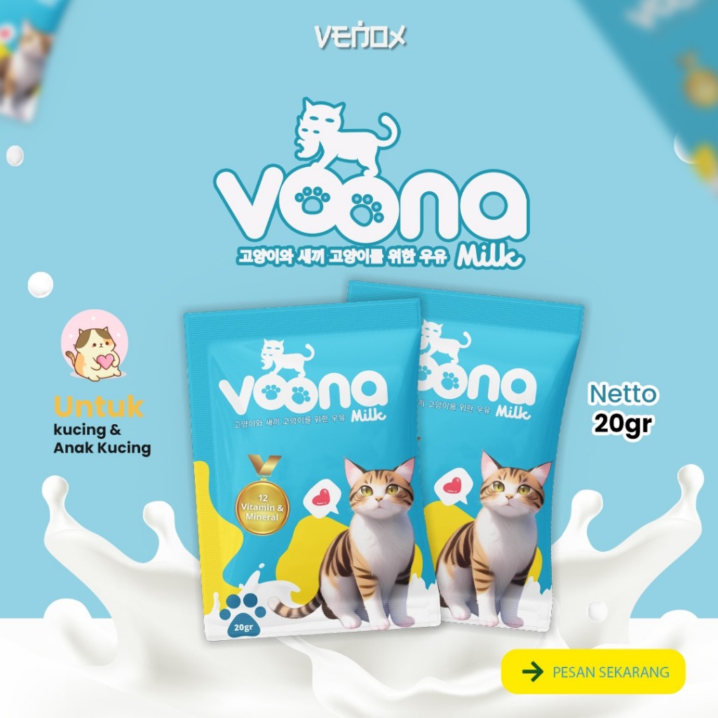 Jual VOONA MILK SUSU KUCING PREMIUM - Venox Susu Anak Kucing / Kucing Dewasa Kitten Adult Cat ...