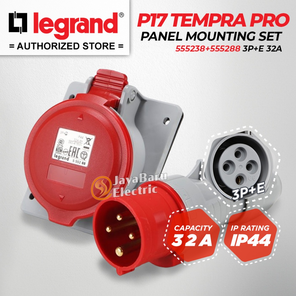 Jual Legrand Paket 1 Set Plug Panel Mounting Socket 3P+E / 4 Pin 4Pin ...
