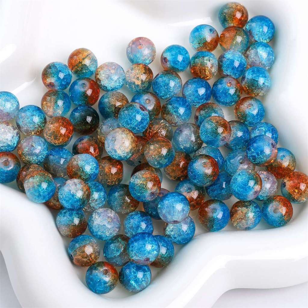 Jual 1 Bag Manik-manik Kaca Genuine Glass Beads - Bulat Retak Gradasi ...