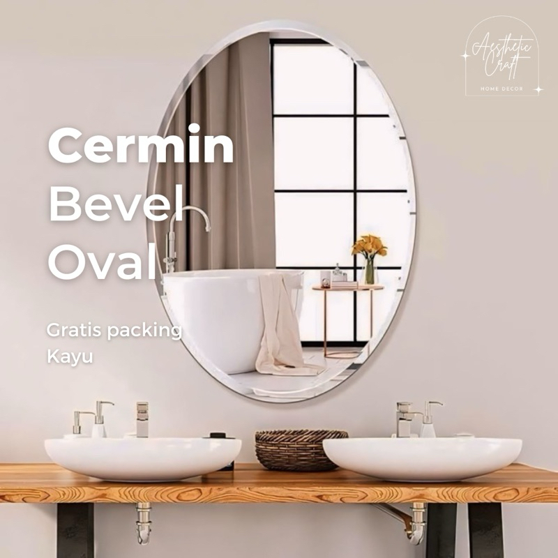 Jual Cermin Oval Cermin Bevel Oval Cermin Bulat Dinding Aesthetic ...