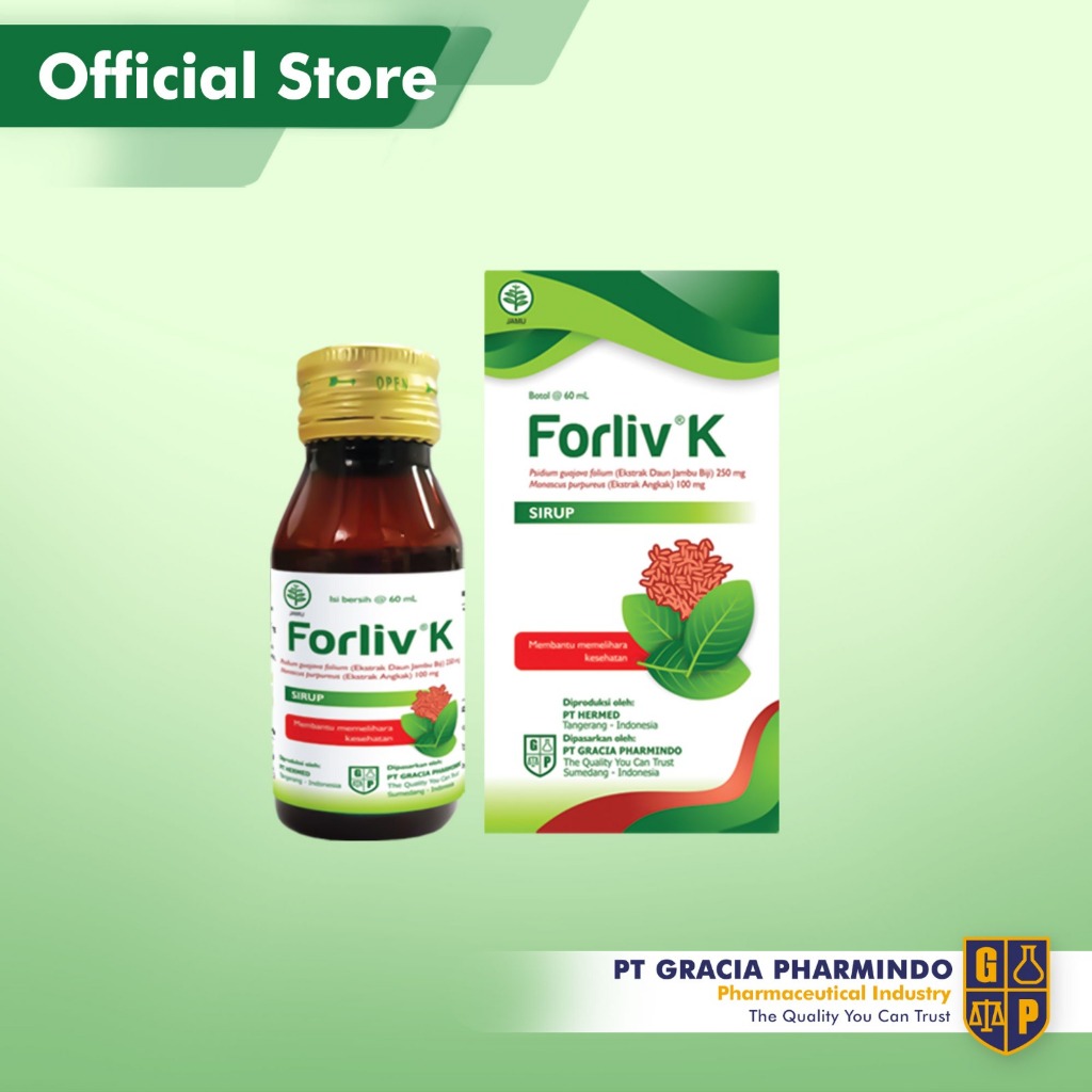 Jual Forliv K Sirup dengan Ekstrak Daun Jambu Biji & Angkak Membantu ...