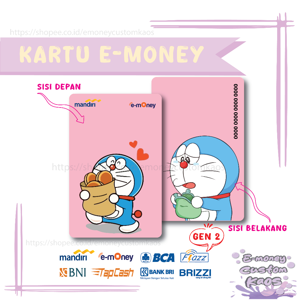 Jual KARTU EMONEY ANIME DORAEMON DORAYAKI PINK MANDIRI FLAZZ BCA GEN 2 ...