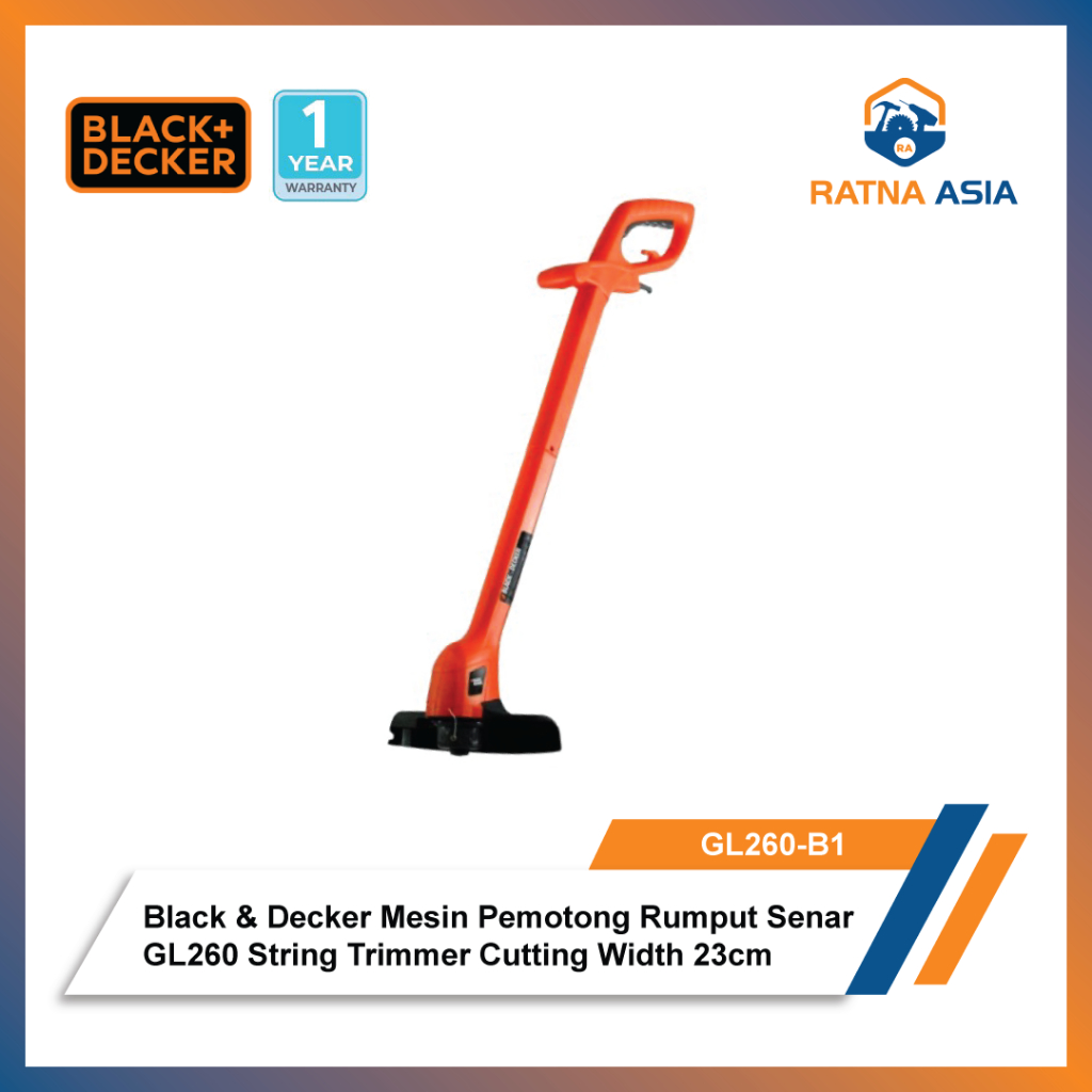 Jual Black & Decker Mesin Pemotong Rumput Senar GL260 String Trimmer Cutting Width 23cm | Shopee ...
