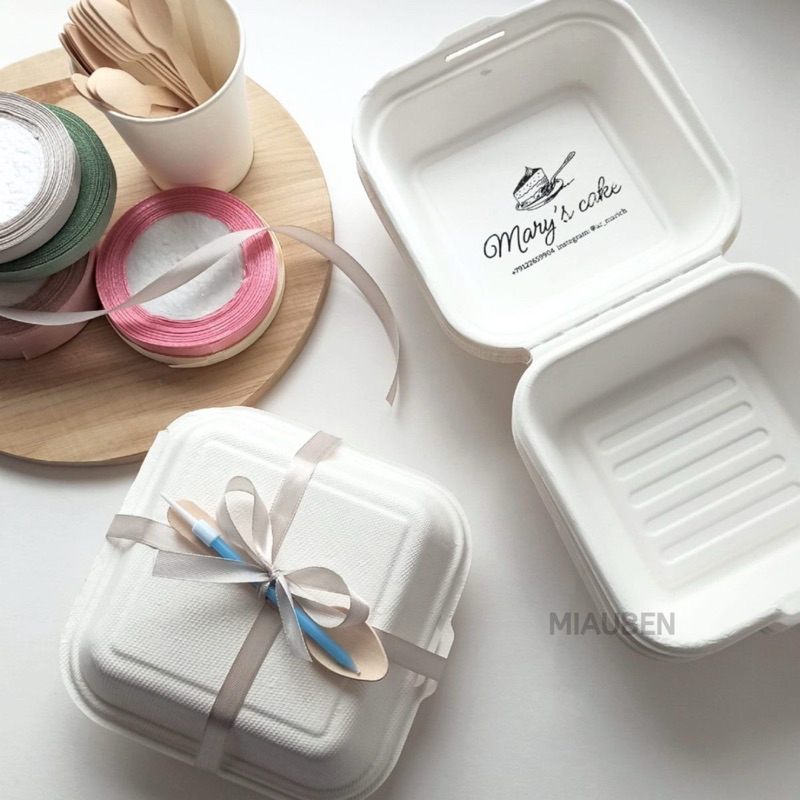 Jual Instant - 1pcs box bento 6inci bagasse box bento 6 inch | Shopee ...