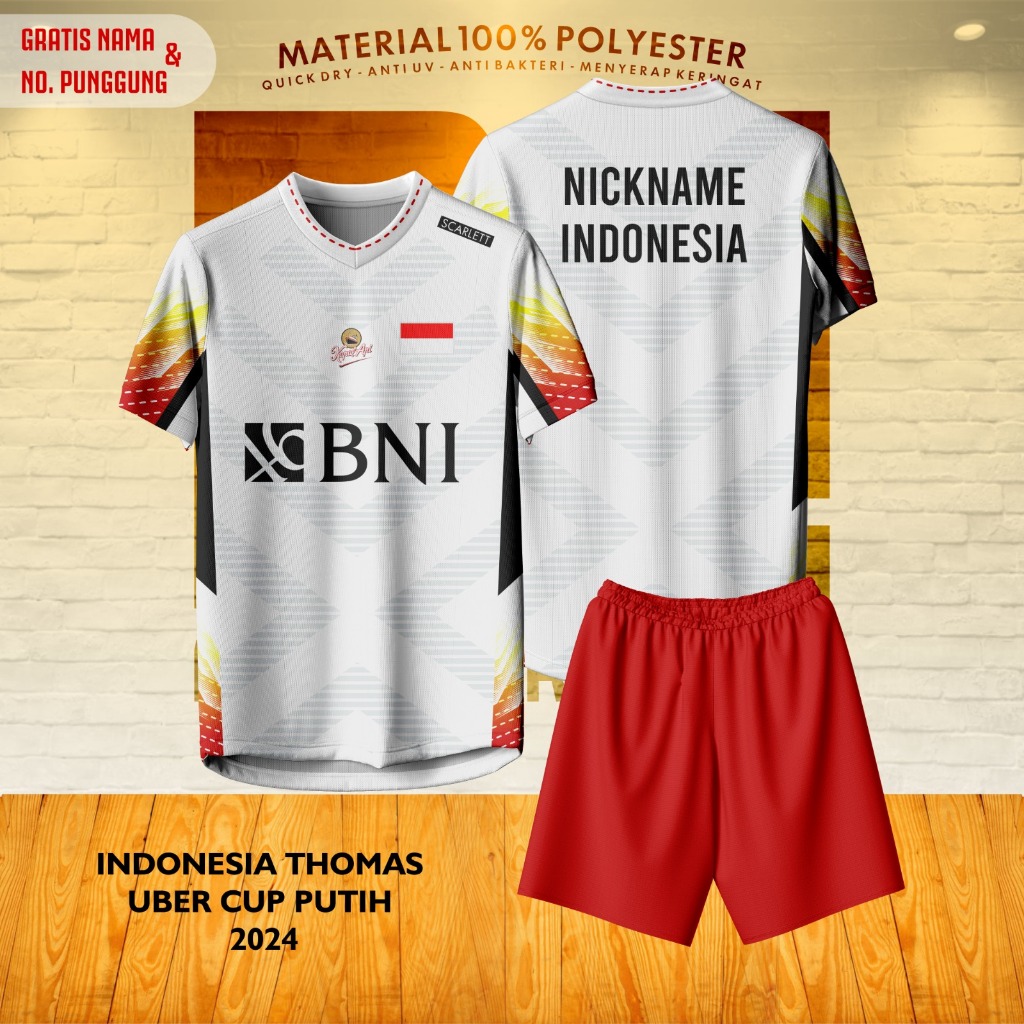 Jual Jersey/Baju TIMNAS BADMINTON THOMAS UBER CUP 2024 SUPORTER Gratis ...