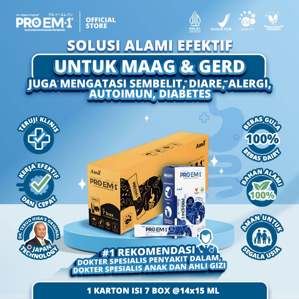 Jual Suplemen Kesehatan Probiotik Bakteri Baik PRO EM1 1 Karton 7 Box ...