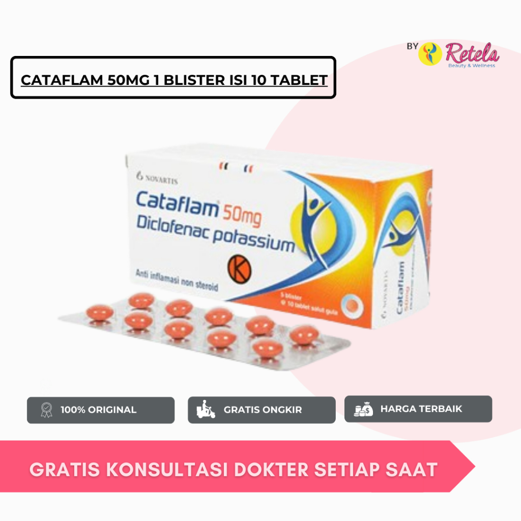 Jual CATAFLAM 50MG 1 BLISTER ISI 10 TABLET | Shopee Indonesia