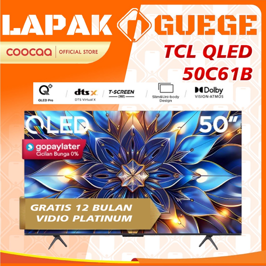 Jual TCL 50 inch C61B QLED Google TV - T-Screen Pro - ONKYO & Dolby ...