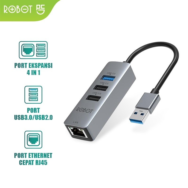 Jual ROBOT LAN USB HEA100 HUB 3.0/2.0 with 10/100 Mbps LAN RJ45 ...