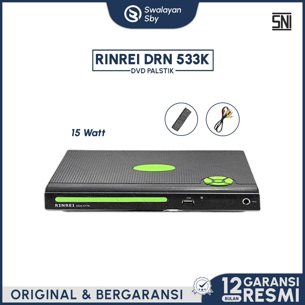 Jual DVD PLAYER RINREI PLASTIK DRN-533K Dan DRN-533B (Full Besi) Optik Samsung 100% NEW | Shopee ...