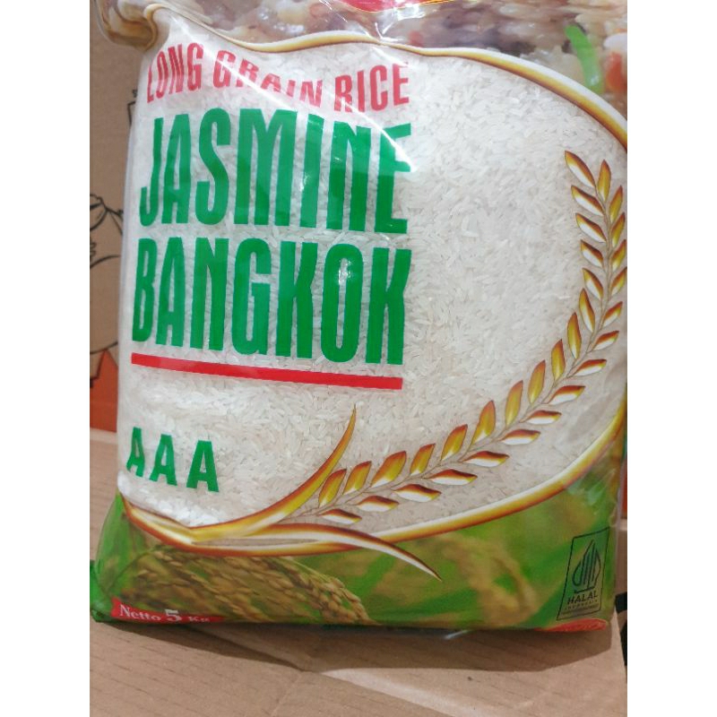 Jual Beras Jasmine Bangkok Long Grain Rice Premium Quality 5 kg Exp ...