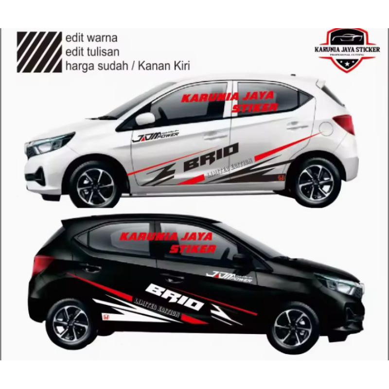 Jual Stiker mobil Honda brio sticker list body samping Brio terbaru ...