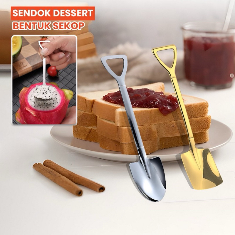 Jual SENDOK DESSERT SEKOP Puding Kue Unik Lucu Besi Stainless Baja Anti ...