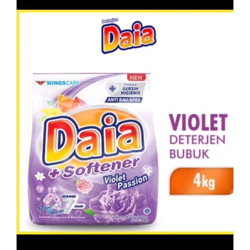 Jual Daia Deterjen Bubuk Violet / Daia Putih 4 kg | Shopee Indonesia