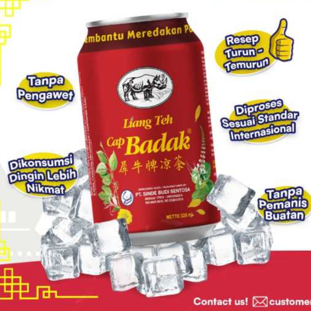 Jual LIANG TEH CAP BADAK Kaleng 320ml IMLEK SINCIA Cap Badak Liang Teh ...