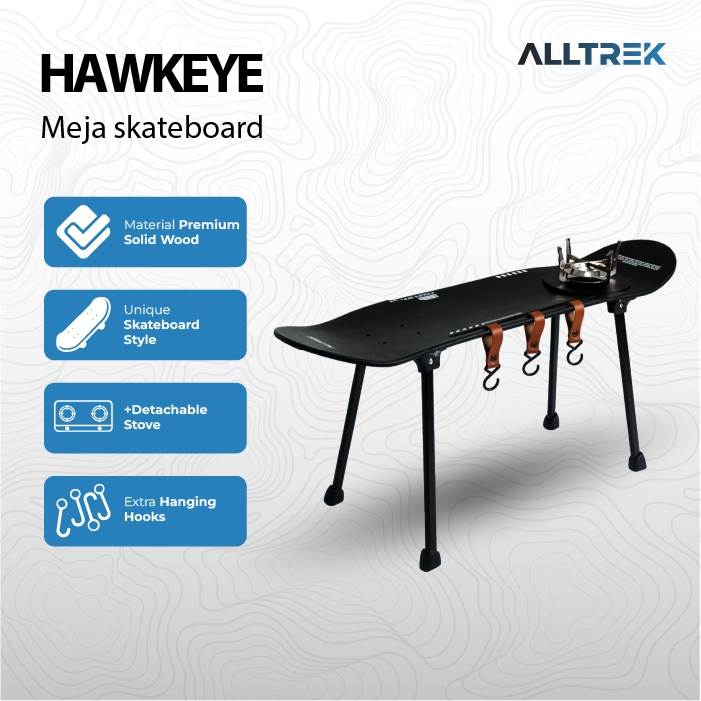Jual ALLTREK Meja Camping Skateboard HAWKEYE Folding Table Portable ...