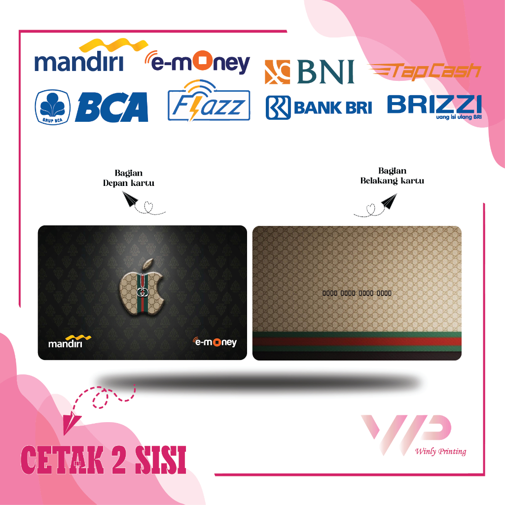 Jual KARTU EMONEY BRAND APPLE GUCCI LOGO E TOLL MANDIRI FLAZZ BCA GEN 2 ...