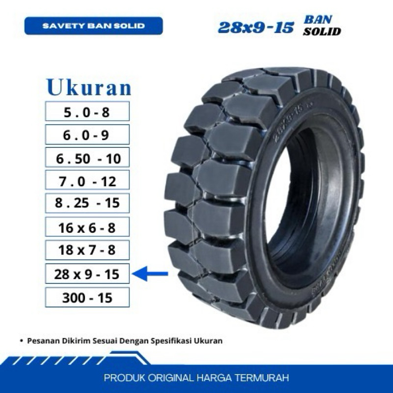 Jual Ban Solid/ Ban Mati Forklift 28x9-15 28*9-15 Harga promo baru | Shopee Indonesia