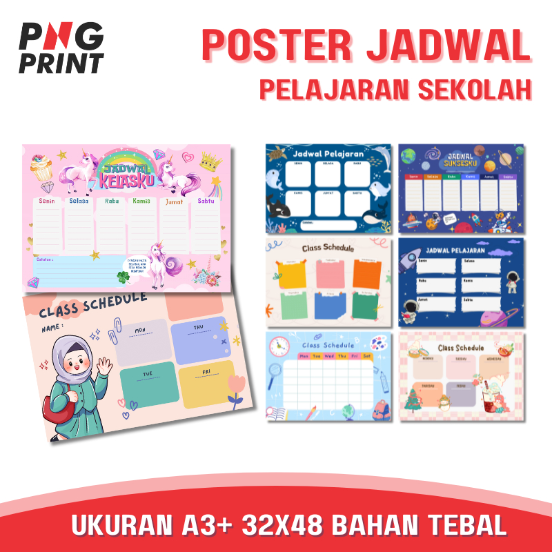 Jual Poster Jadwal Pelajaran Sekolah - Poster Edukasi Anak - Poster Belajar - Pajangan Dinding ...