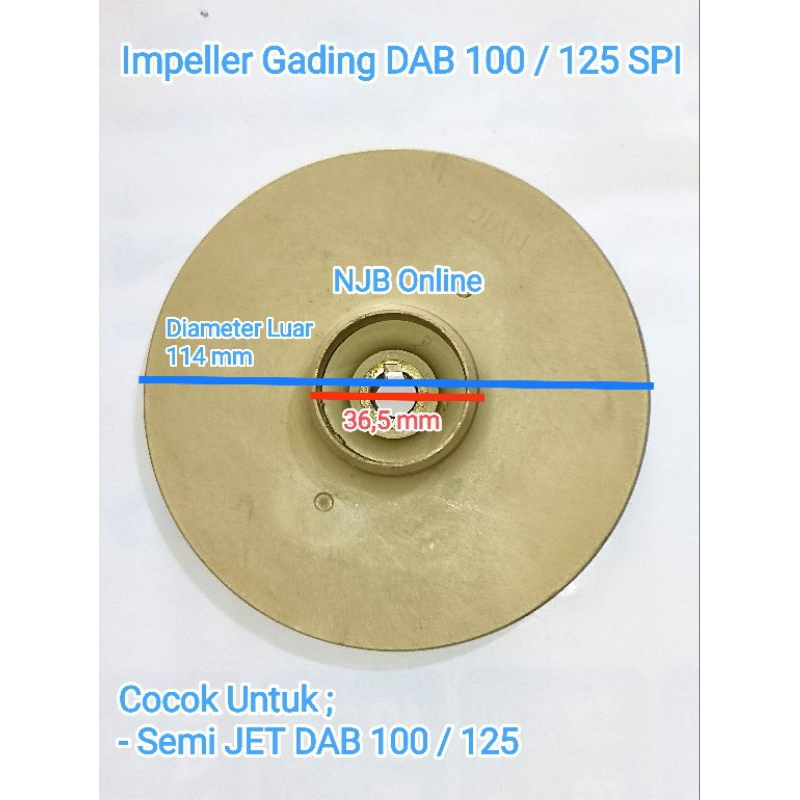 Jual Kipas Impeller Pompa Air DAB 100 SPI Impeller JET 125 | Shopee ...