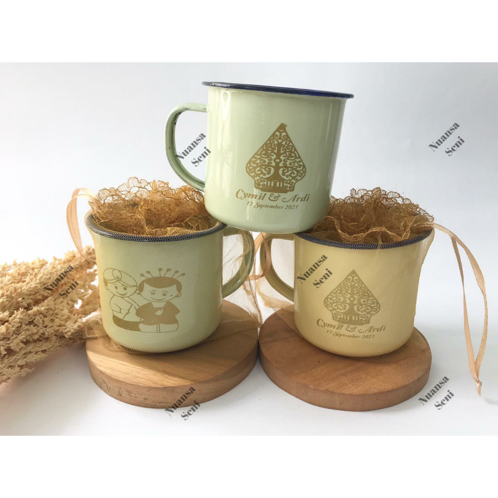 Jual Mug Enamel Warna Gelas Vintage Gagang Cangkir Kopi Teh Susu Kaleng ...