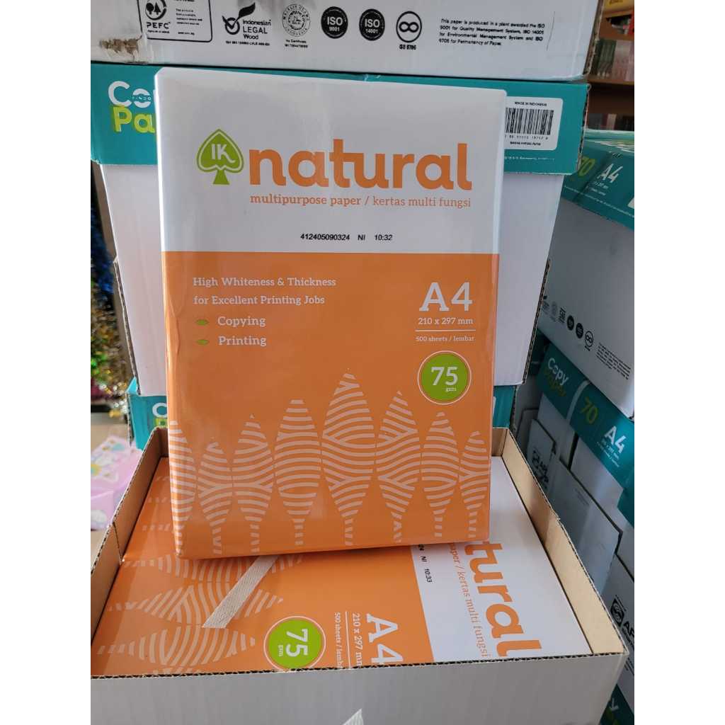 Jual HVS A4 75 GR HVS COPY PAPER A4 75 GR HVS NATURAL A4 75 | Shopee ...