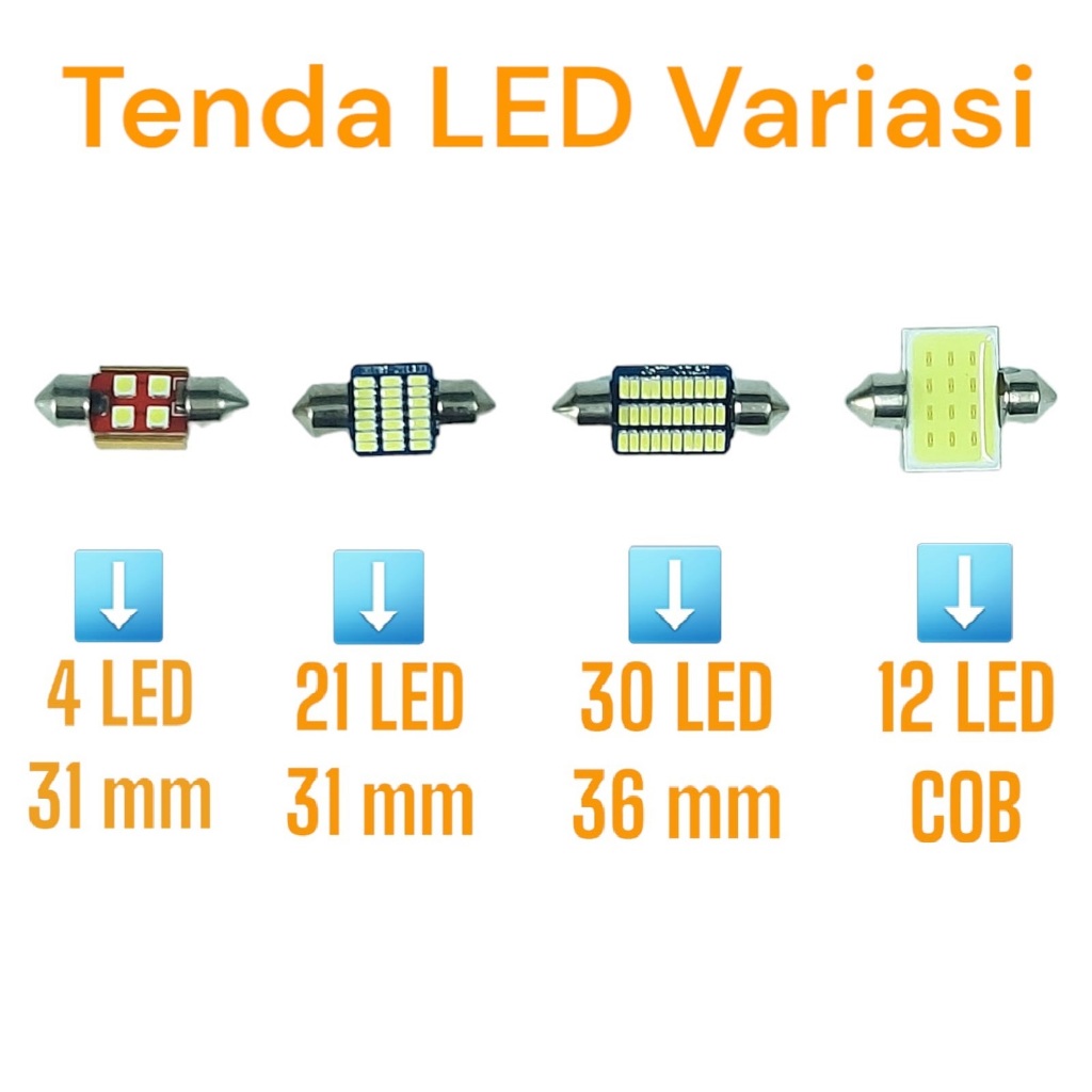 Jual LAMPU LED PLAFON MOBIL 4 LED 31MM / 21 LED 31MM / 30 LED 36 MM ...