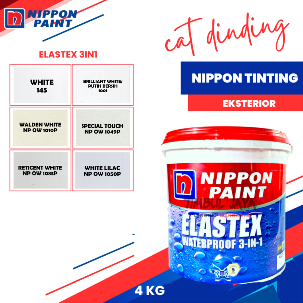 Jual LENGKAP Nippon Elastex Anti Bocor 4 kg / elastex 4 kg / cat tembok ...
