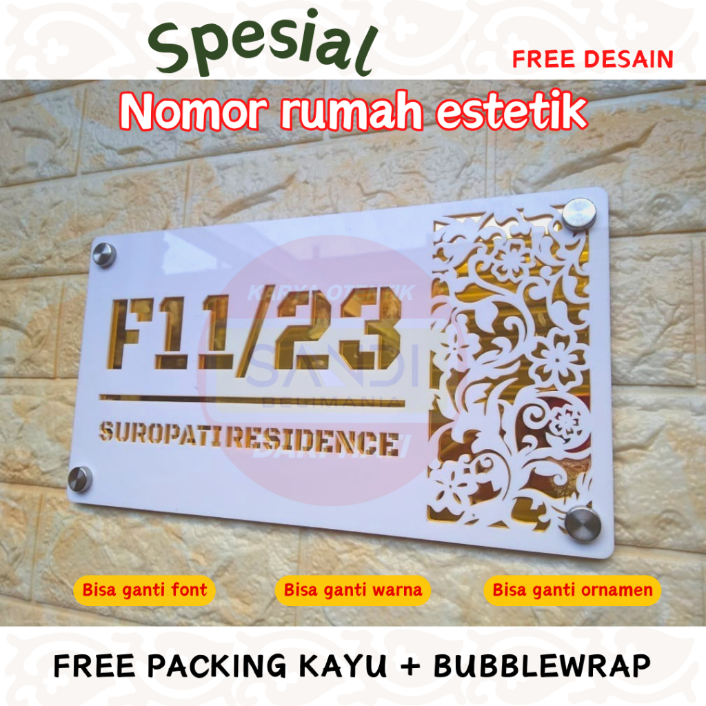 Jual PAPAN NOMOR RUMAH AKRILIK | NOMER RUMAH AKRILIK | NO RUMAH AKRILIK ...