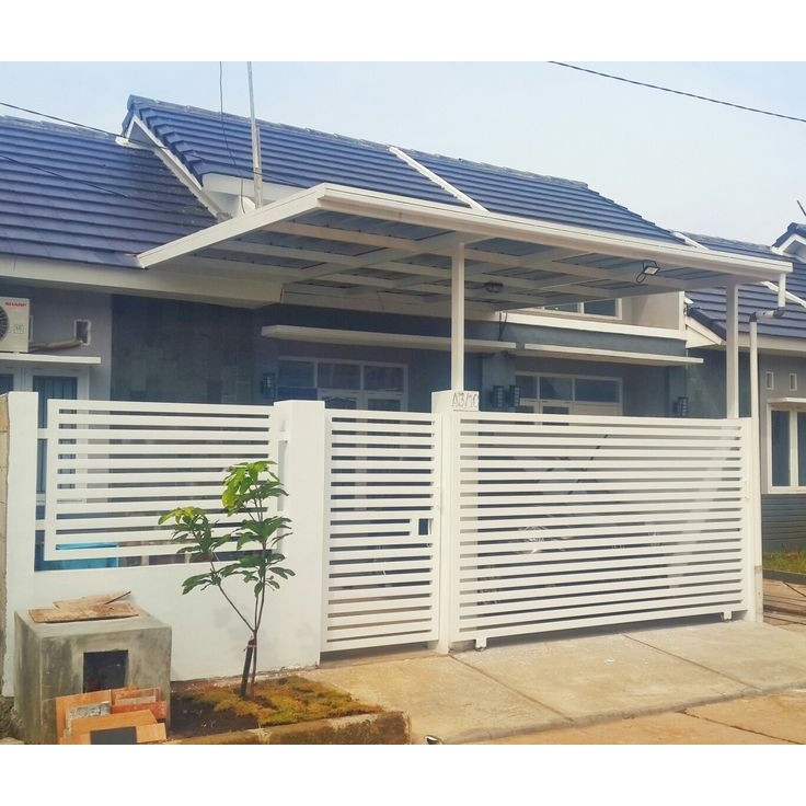 Jual Pagar besi minimalis kombinasi kanopi atap rooftop simple awet ...