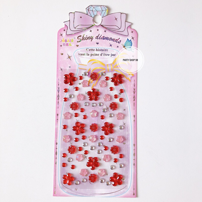 Jual STICKER JEWEL 3D DIAMOND / STICKER MANIK BENTUK LOVE-BINTANG-BULAT ...