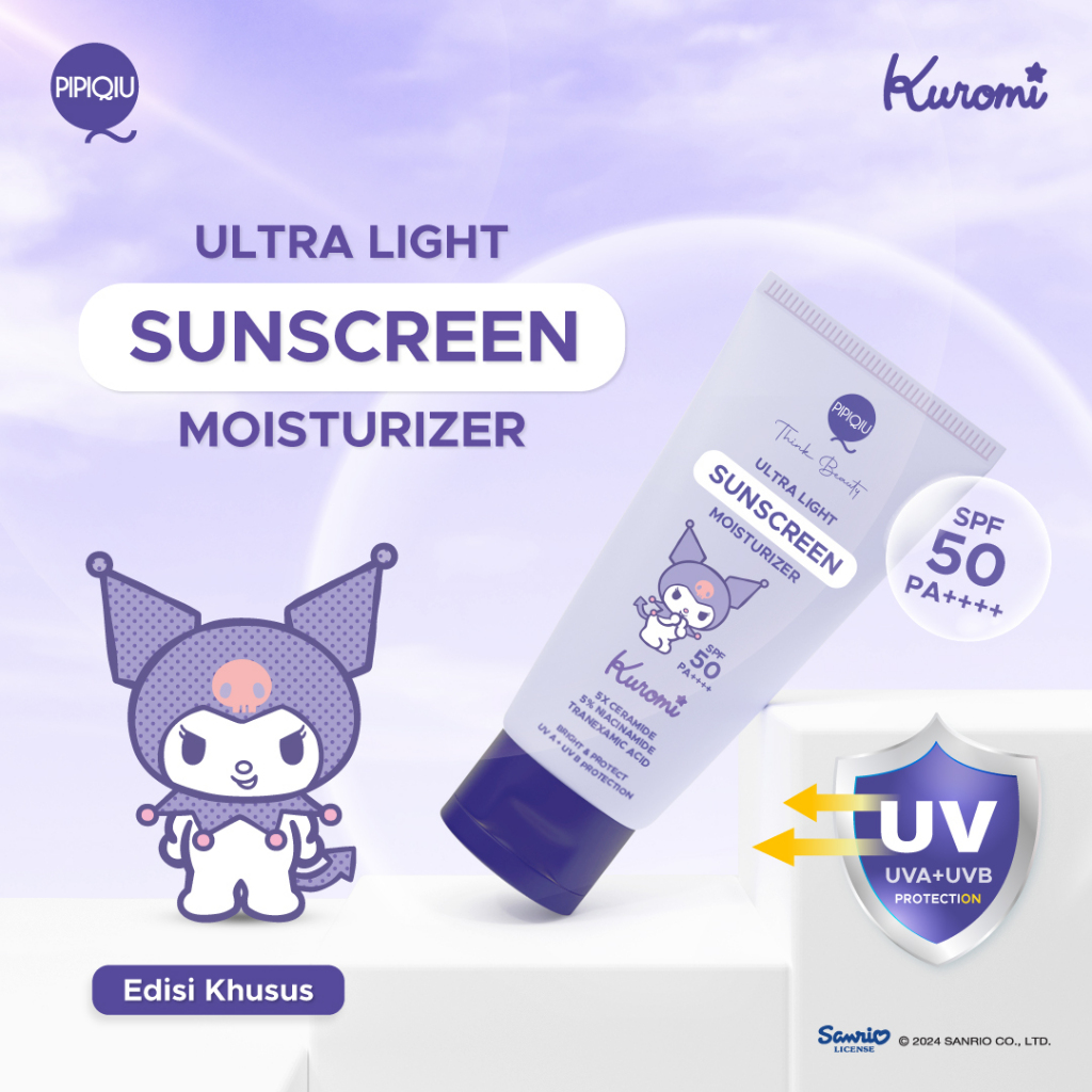 Jual Pipiqiu Ultra Light Sunscreen Moisturizer Bright & Protect SPF50 Kuromi 30ml ( PSKU50 ...
