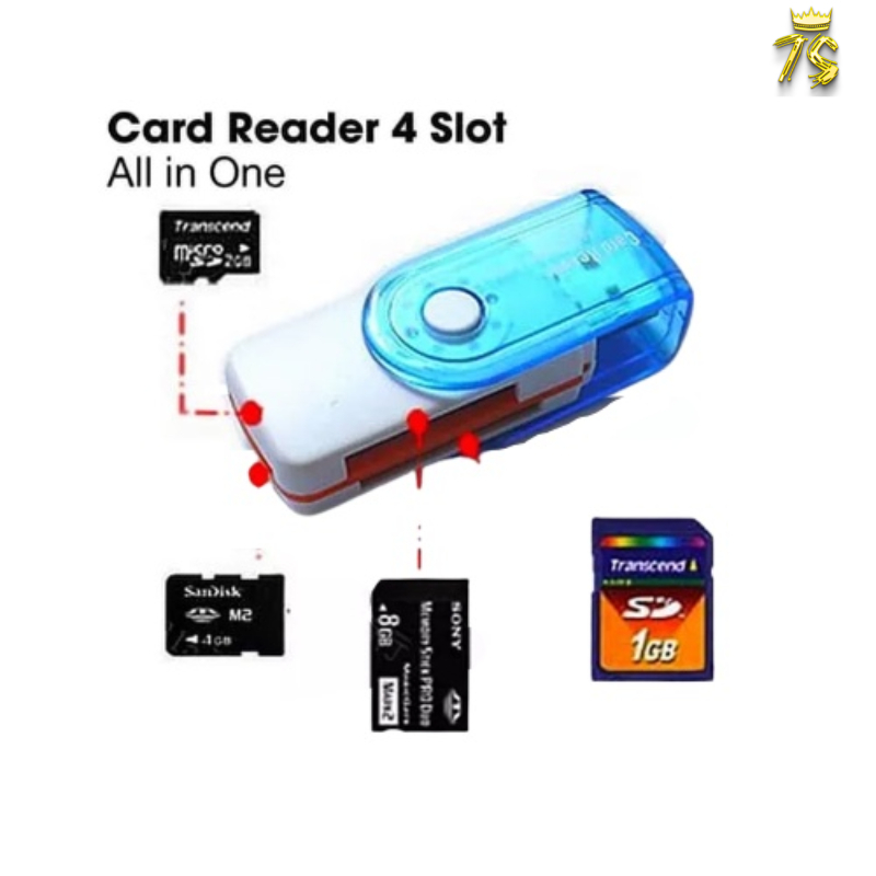 Jual Multi Card Reader 4in1 Memory Converter to USB Flashdisk 4 in 1 ...