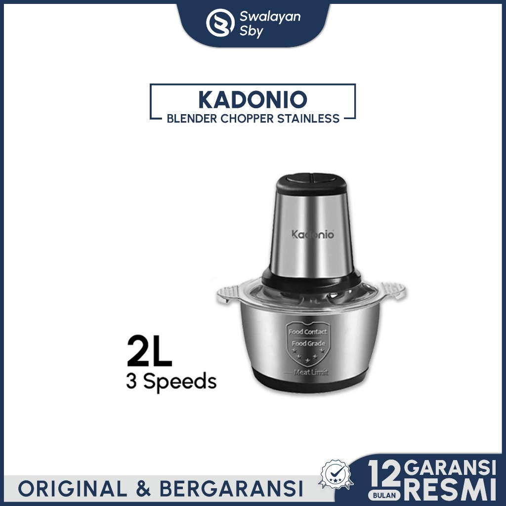 Jual KADONIO Blender Daging Chopper Stainless 2L Penggiling Daging Multifungsi Meat Grinder 3 ...