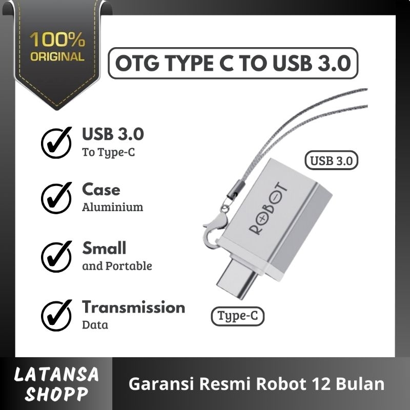 Jual Robot RT-OTG04 Type-C to USB 3.0 Small & Portable OTG Adapter ...