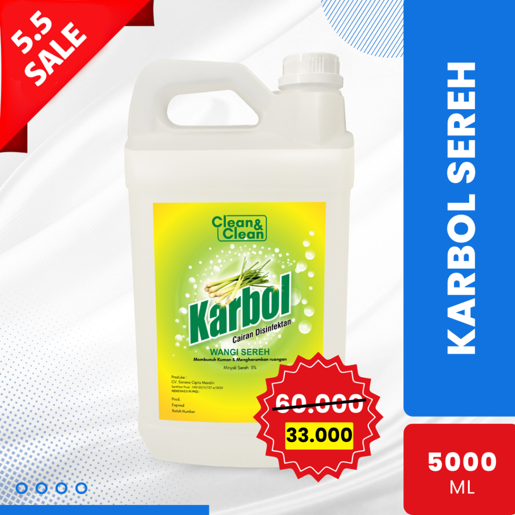 Jual CLEAN&CLEAN Karbol Wangi Sereh (Pembersih Lantai dan Kamar Mandi ...