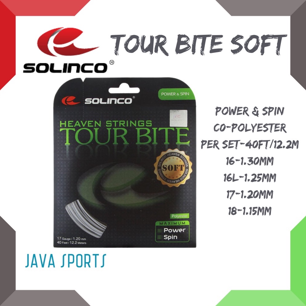 Jual KODE E4F Senar Tenis Solinco Tour Bite Soft Power Spin CoPolyester ...