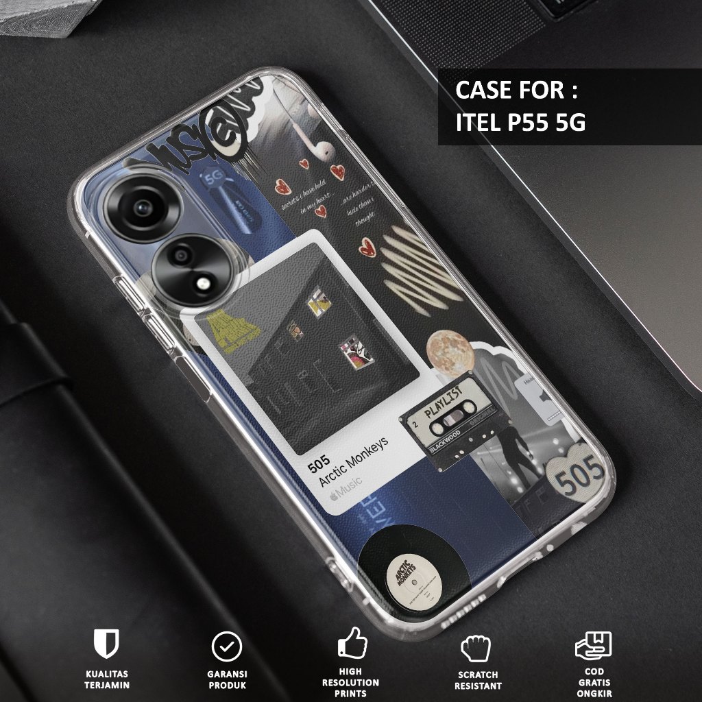 Jual CASE ITEL P55 5G - CASING ITEL P55 5G Motif MUSIC - Clear Fourside TPU Softcase Bening ...