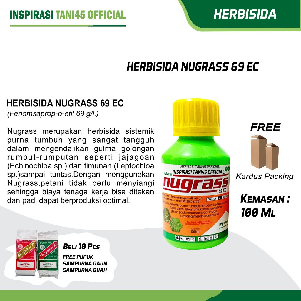 Jual Herbisida Nugrass/Herbisida Nugrass 100 ml/Racun Rumput Nugrass ...