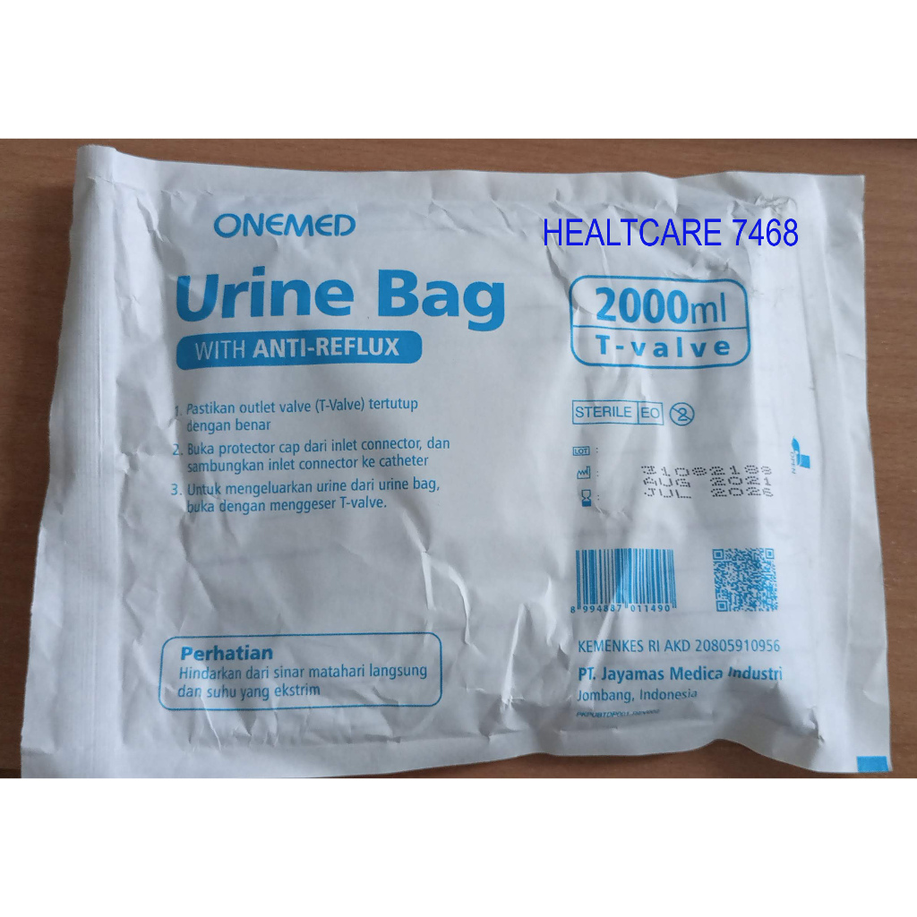 Jual ONEMED Urin Bag Kantong urin 2000 ml With Anti-Reflux | Shopee ...