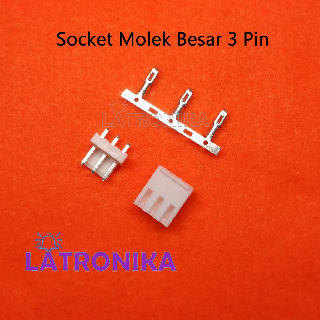 Jual Soket Molek 3 Pin Besar Socket Molex 3Pin Terminal 3P Konektor 3 ...