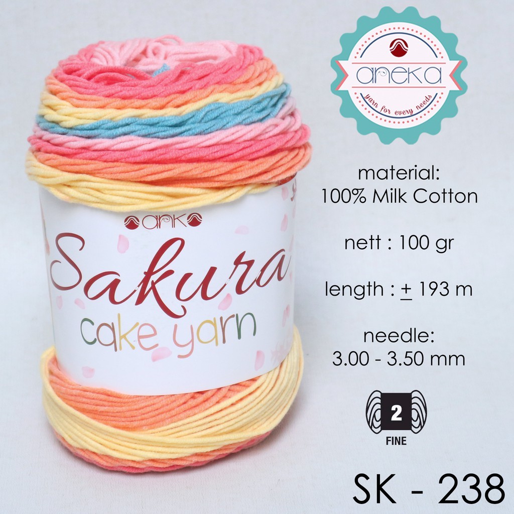 Jual Benang Rajut Katun Susu Rainbow Sakura Cake Milk Cotton Yarn - 238 ...