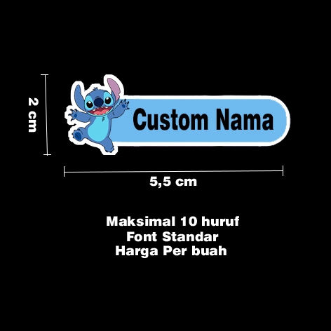 Jual Sticker Nama Decal Vinyl Tahan Air Stitch Custom | Shopee Indonesia