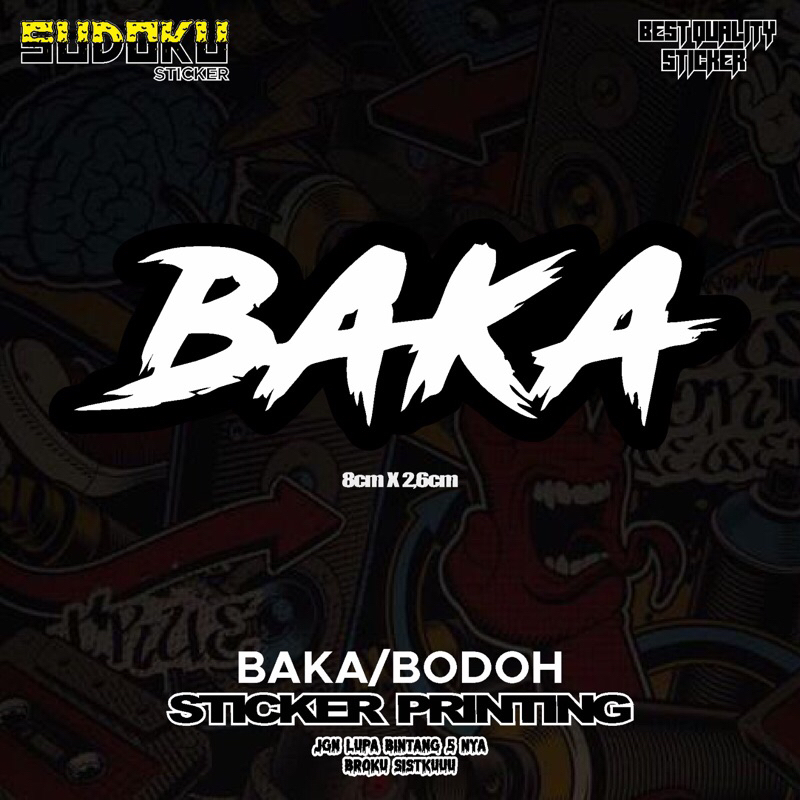 Jual STICKER STIKER PRINTING BAKA ANIME BODOH VIRAL |STICKER ANIME ...