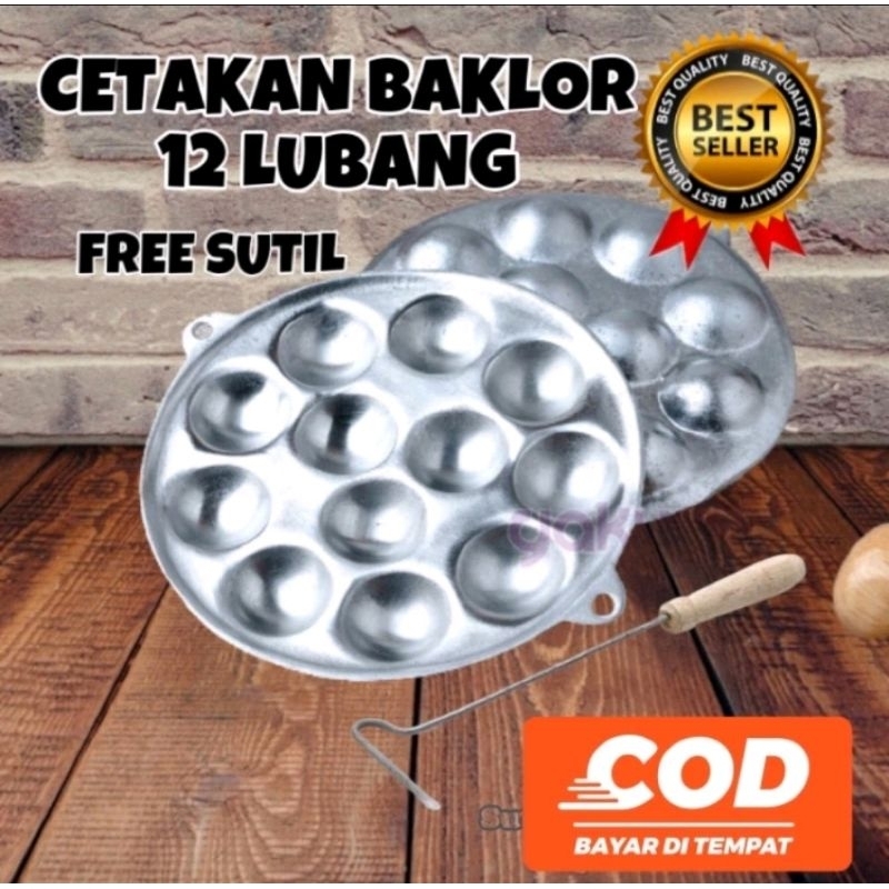 Jual cetakan baklor telor congkel martabak mini 12 lubang plus free ...