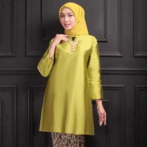 Jual BAJU TUNIK KURUNG TAFFETA POLOS/ATASAN KEBAYA TUNIK KURUNG SITI NURBAYA/FASHION KEBYA ...