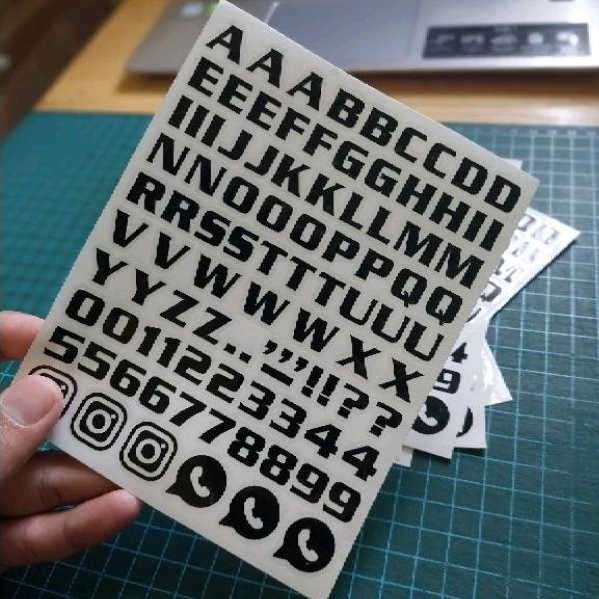 Jual Cutting sticker abjad huruf nomor | Shopee Indonesia