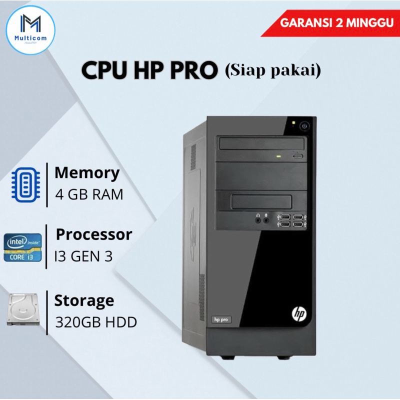Jual CPU HP PRO CORE i3 GEN 3 RAM 4 GB HARDISK 320 GB | Shopee Indonesia