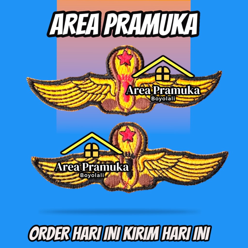 Jual Wing tapak merah bordir / wing tapak hitam bordir | Shopee Indonesia