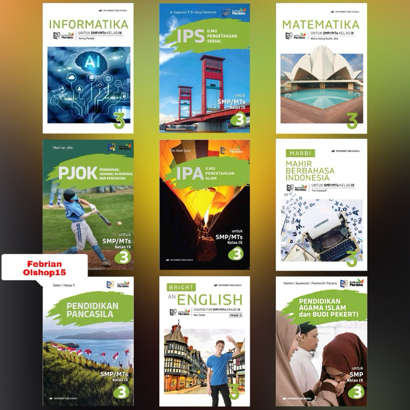 Jual BUKU PAKET KURIKULUM MERDEKA SMP/MTS KELAS 9 (IX) ERLANGGA | Shopee Indonesia